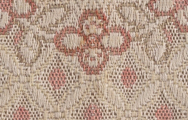 Antique French Woven Tapestry Floral Fringed Cotton Rug Throw in Pastel ...