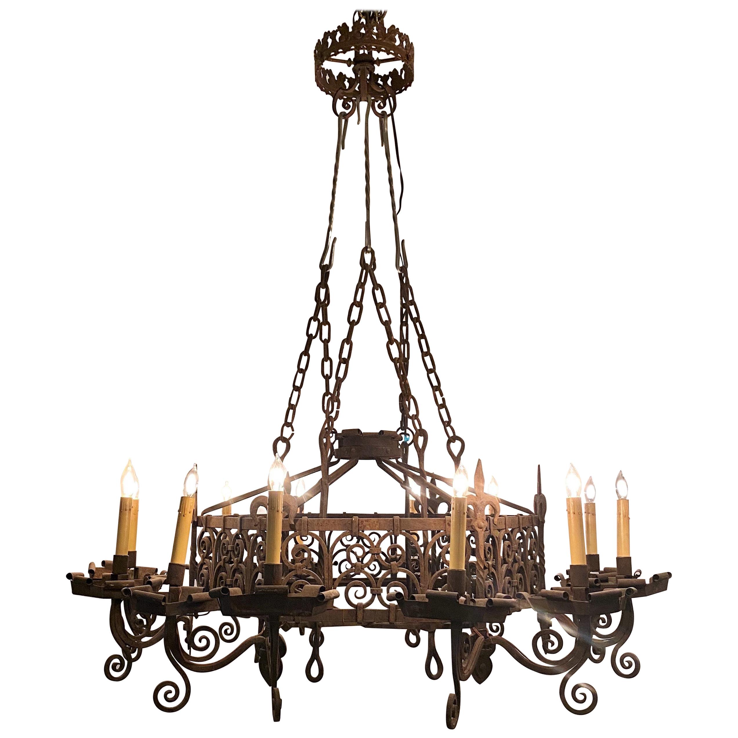 Wrought Iron Venetian Light Fixture For Sale at 1stDibs