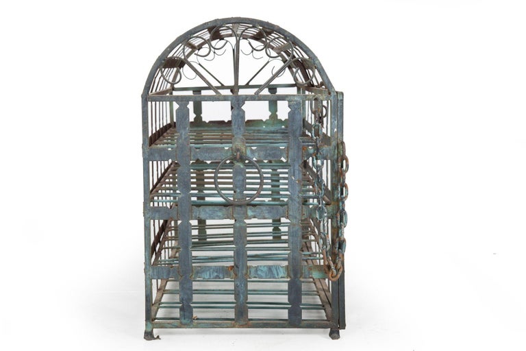 Antique French Wrought Iron Chest Wine Storage Rack for 28 Bottles For ...