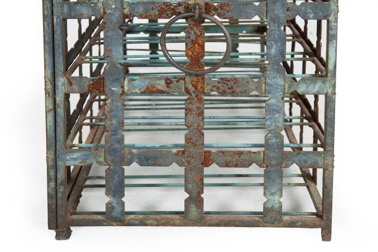 Antique French Wrought Iron Chest Wine Storage Rack for 28 Bottles For ...