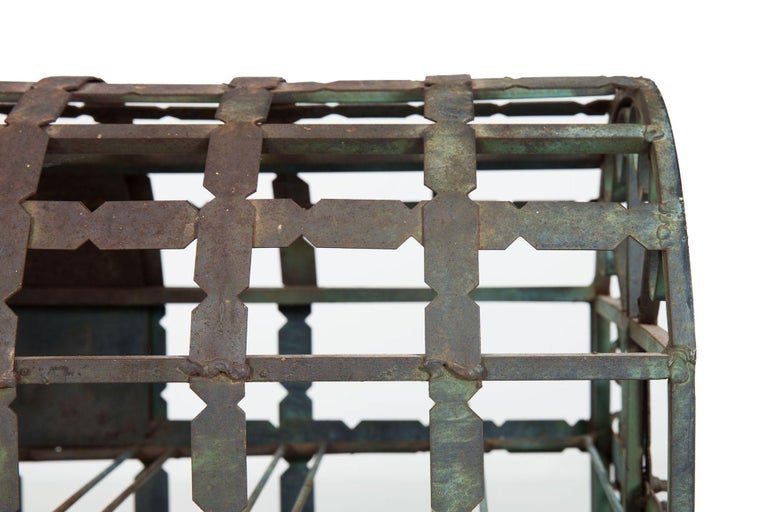 Antique French Wrought Iron Chest Wine Storage Rack for 28 Bottles For ...