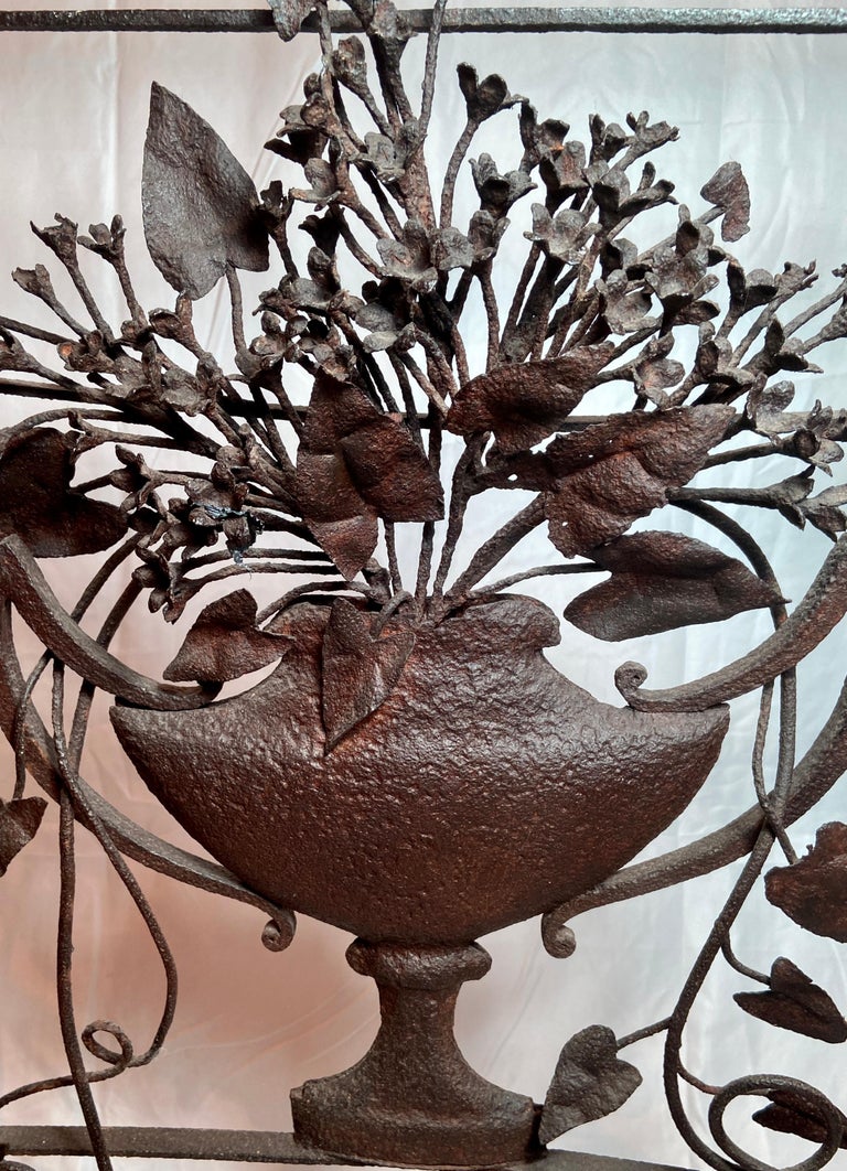 Antique French Wrought Iron Fire Screen, Circa 1890 For Sale at 1stDibs
