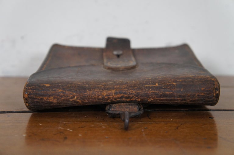 Antique French WWI Leather Gendarmerie Ammunition Ammo Bullet Pouch 6 ...