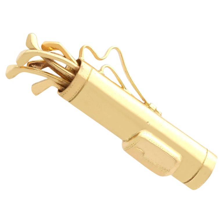 Antique French Yellow Gold Golf Bag Brooch For Sale at 1stDibs