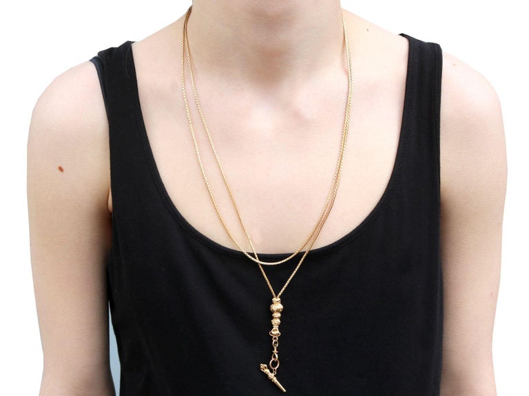 Antique French Yellow Gold Sautoir Chain, Circa 1870 For Sale at 1stDibs