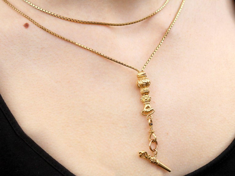 Antique French Yellow Gold Sautoir Chain, Circa 1870 For Sale at 1stDibs