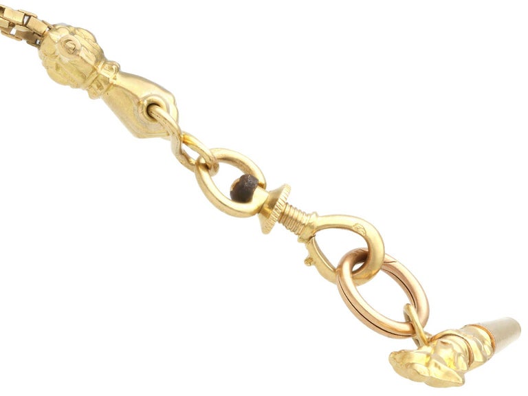 Antique French Yellow Gold Sautoir Chain, Circa 1870 For Sale at 1stDibs