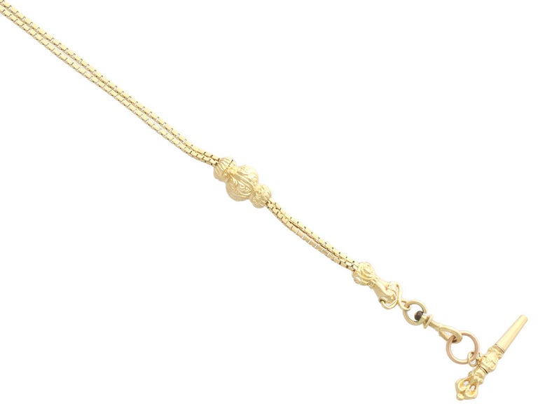 Antique French Yellow Gold Sautoir Chain, Circa 1870 For Sale at 1stDibs