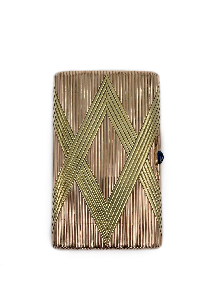 Antique Friedrich Köchli 56 Hallmark Bi-Colour Gold Cigarette Case For ...