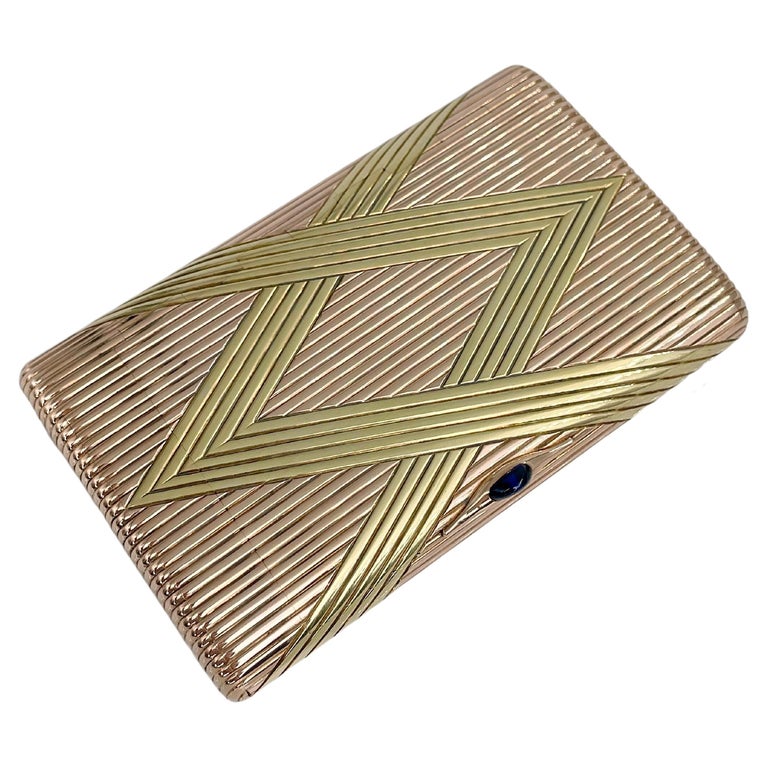 Antique Friedrich Köchli 56 Hallmark Bi-Colour Gold Cigarette Case For ...