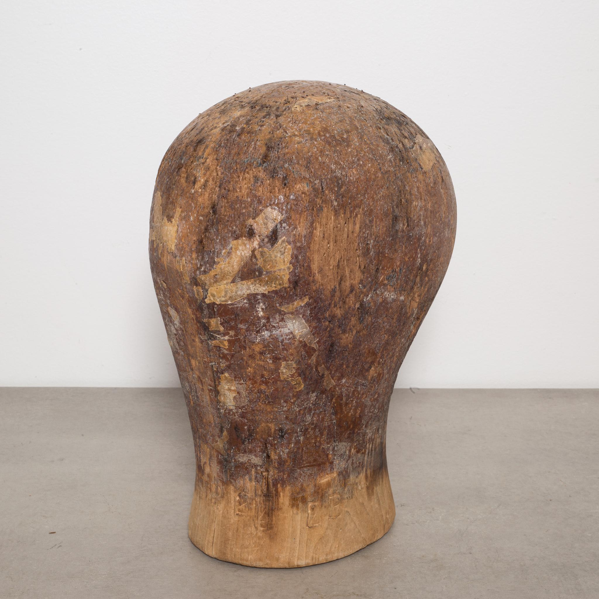 Antique Full Head Wooden Hat Mold, circa 1860-1920 For Sale at 1stDibs ...