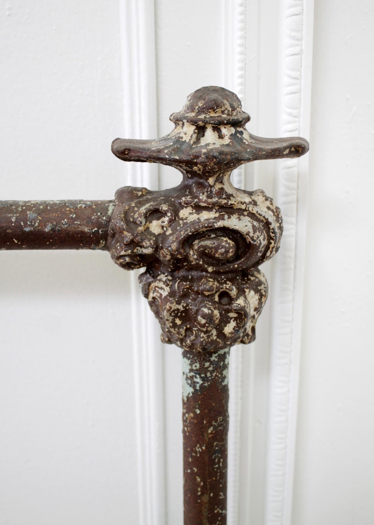 Antique Full Size Scroll Iron Bed with Original Rails at 1stDibs
