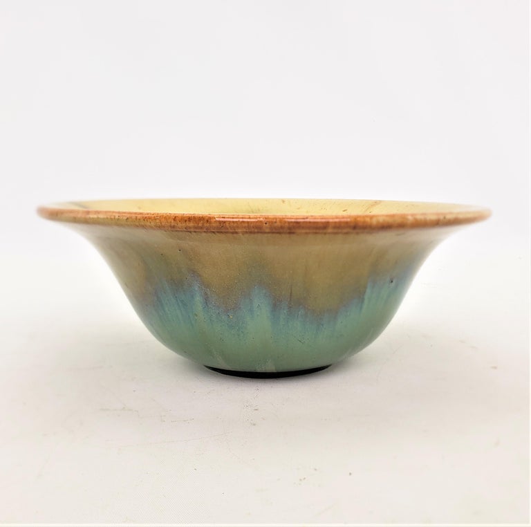 Antique Fulper Art Pottery Bowl with Blue, Green and Turquoise Glaze ...