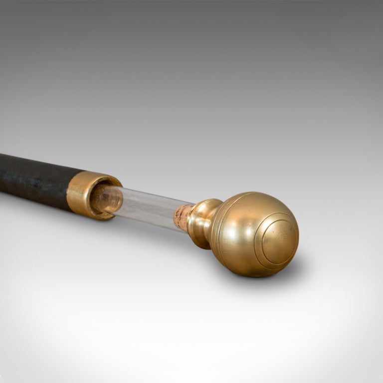 Antique Gadget Cane, English, Mahogany, Brass, Walking Stick, Edwardian ...