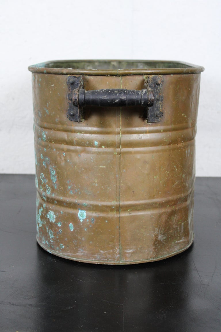 Antique Galvanized Copper Boiler Wash Tub Farmhouse Fireplace Coal Log ...