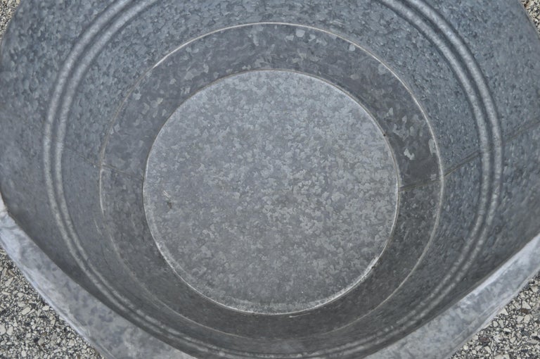 Antique Galvanized Metal Tin Cowboy Bathtub Sit Down Hip Tub with ...