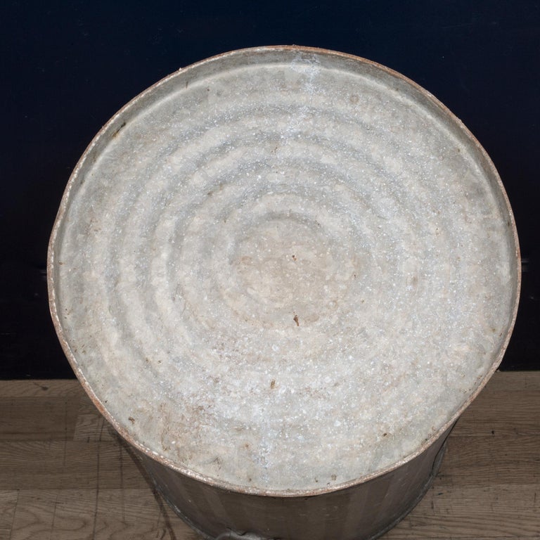 Antique Galvanized Steel Trash Can, circa 1940-1950 For Sale at 1stDibs