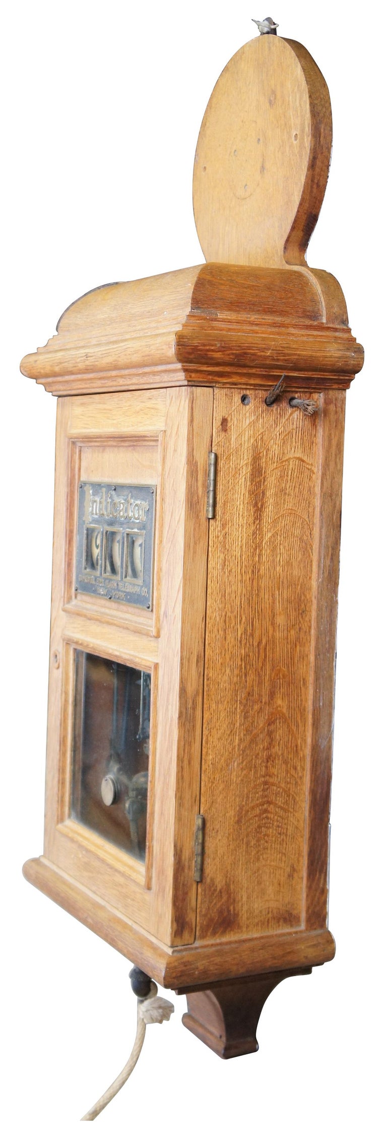 Antique Gamewell Telegraph Quartersawn Oak Fire Alarm Visual Indicator ...