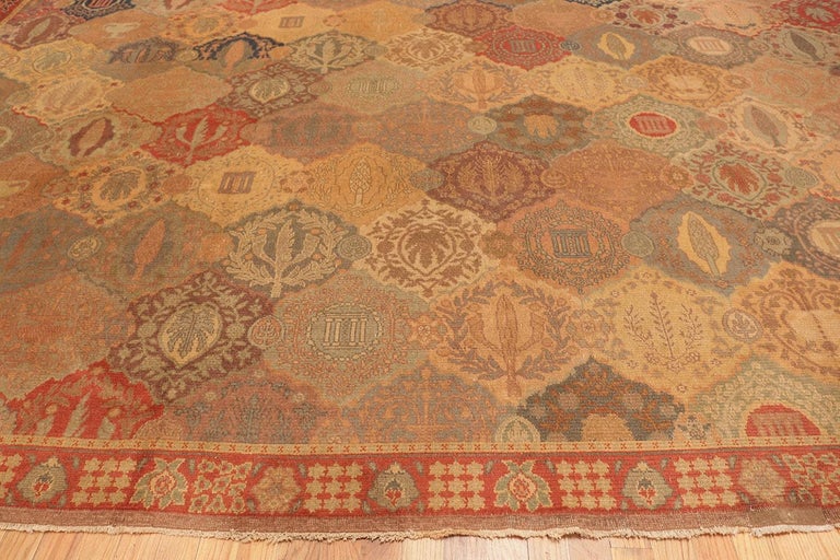 Antique Garden Design Israeli Bezalel Carpet. Size: 15 ft 9 in x 17 ft ...