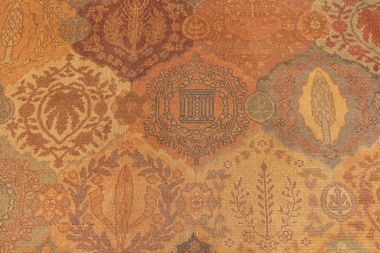 Antique Garden Design Israeli Bezalel Carpet. Size: 15 ft 9 in x 17 ft ...