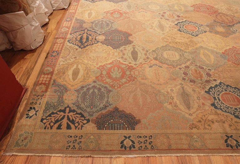 Antique Garden Design Israeli Bezalel Carpet. Size: 15 ft 9 in x 17 ft ...
