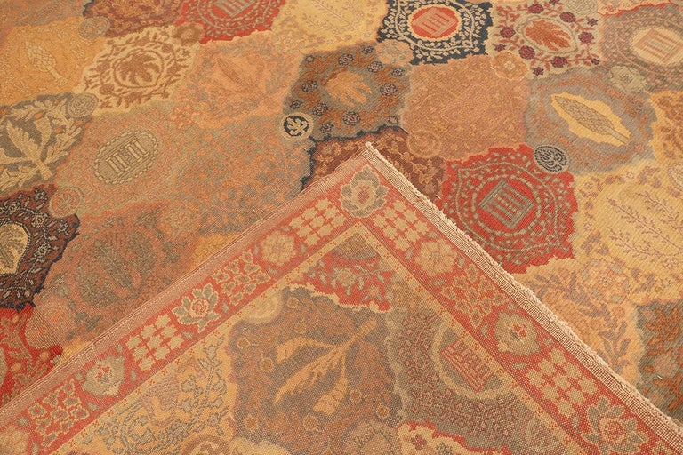 Antique Garden Design Israeli Bezalel Carpet. Size: 15 ft 9 in x 17 ft ...