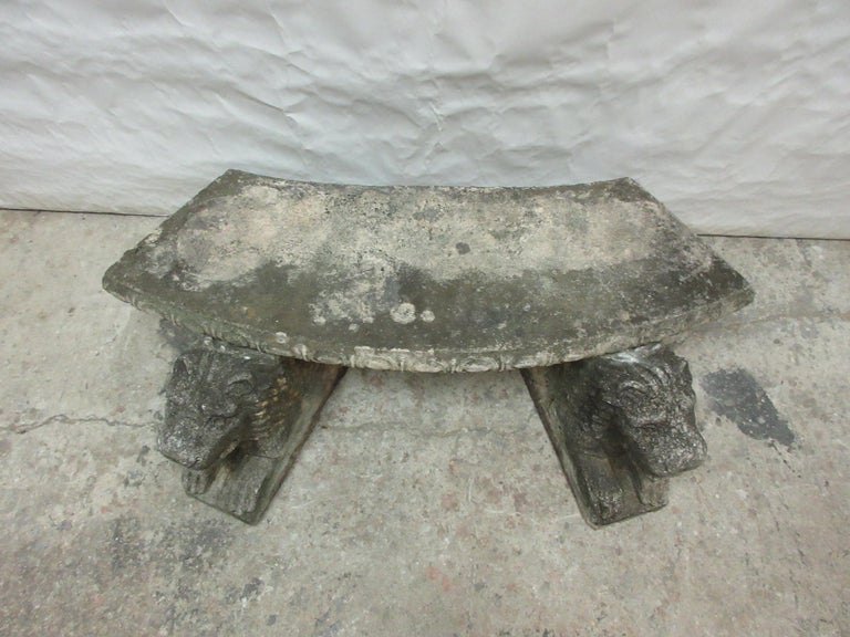 Antique Garden Lion Bench For Sale at 1stDibs