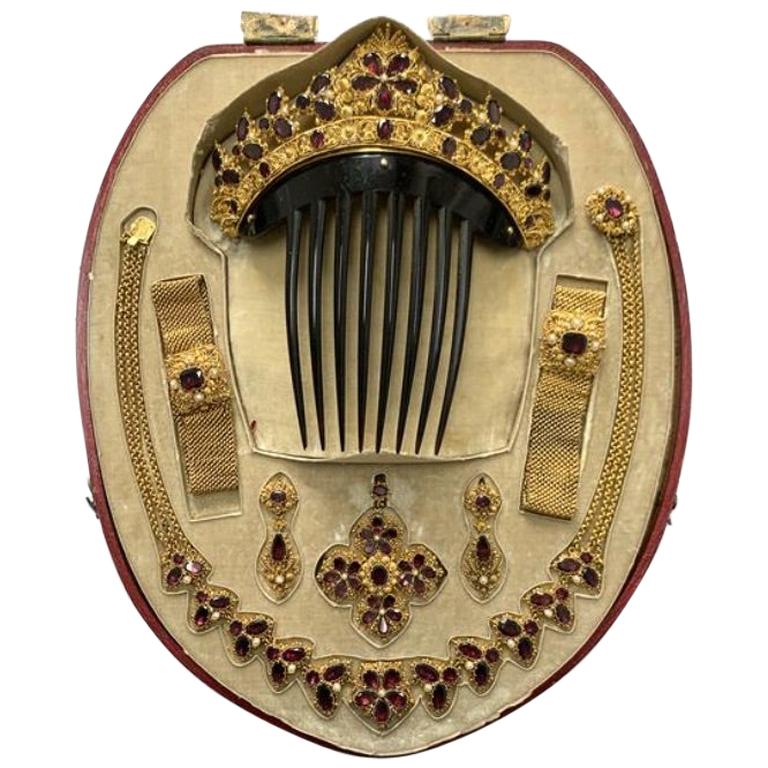 Antique Garnet Gold Parure at 1stDibs