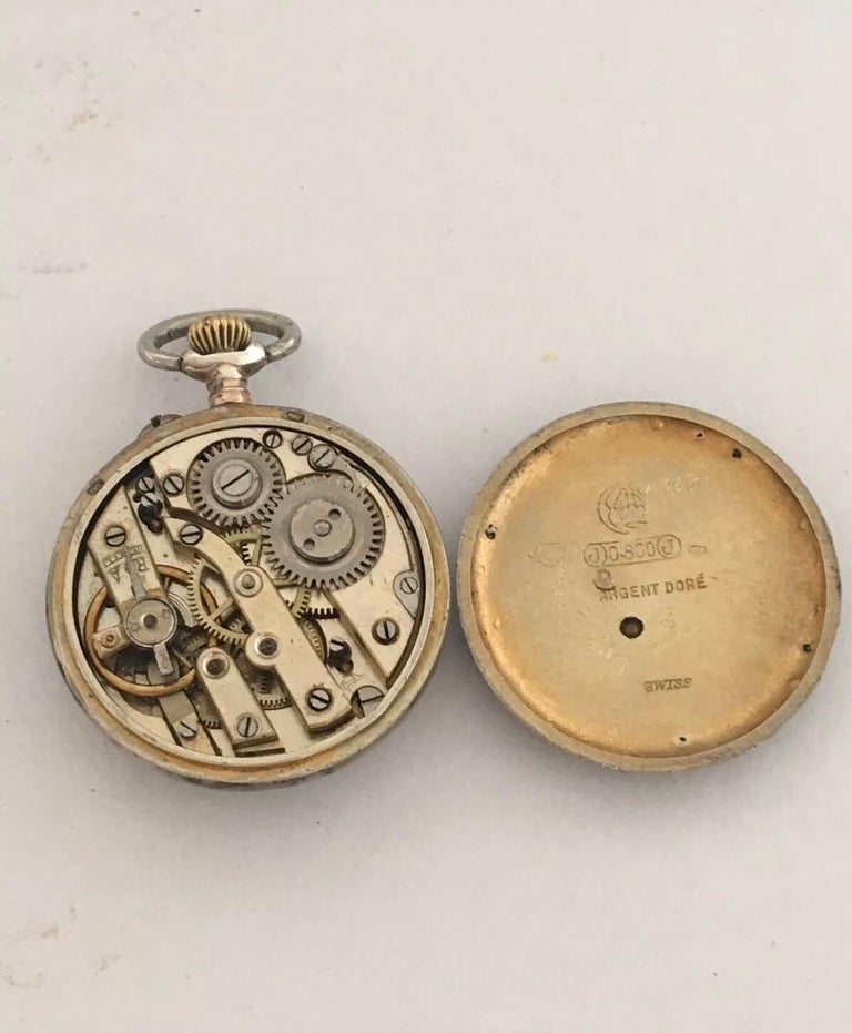 Antique Gemstones Seeded Pearl Silver Pocket / Fob Watch at 1stDibs