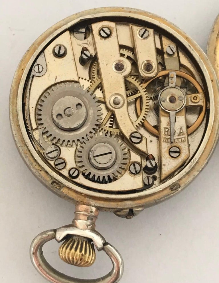 Antique Gemstones Seeded Pearl Silver Pocket / Fob Watch at 1stDibs