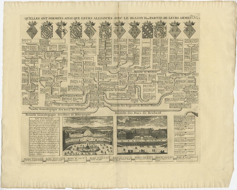 Antique Genealogy Chart of the Valois House in France, 1732 For Sale at ...
