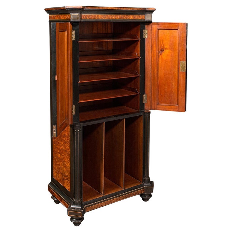 Antique Gentleman's Folio Cabinet, English, Birds Eye Maple, Decorative ...