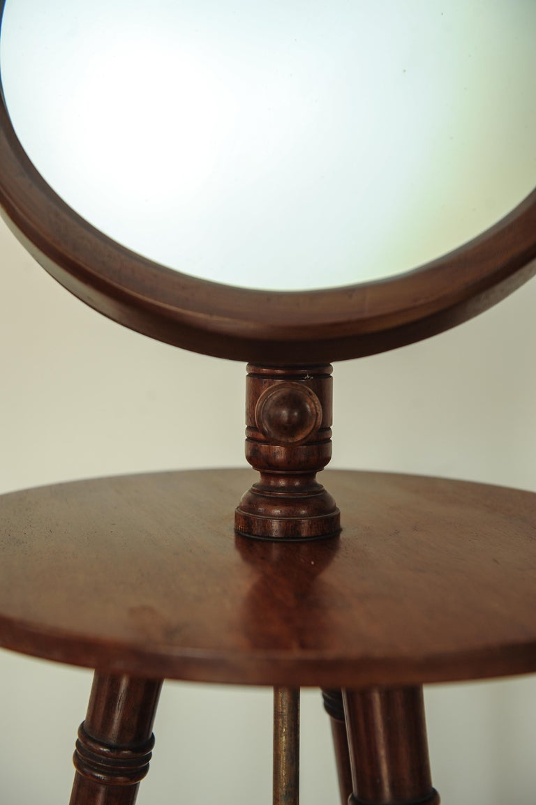 Antique Gentleman's Tripod Shaving Stand with Adjustable Height Mirror ...