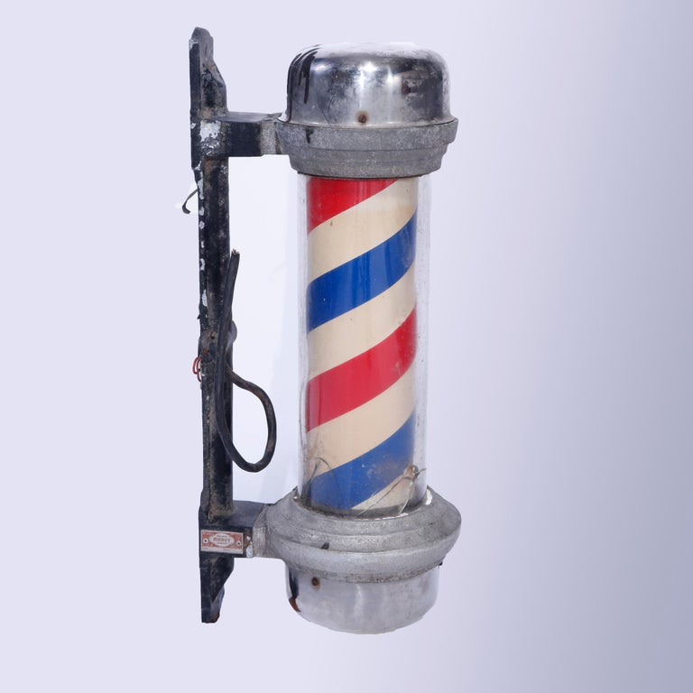 Antique Genuine William Marvy and Co. St Paul MN Barber Pole and ...