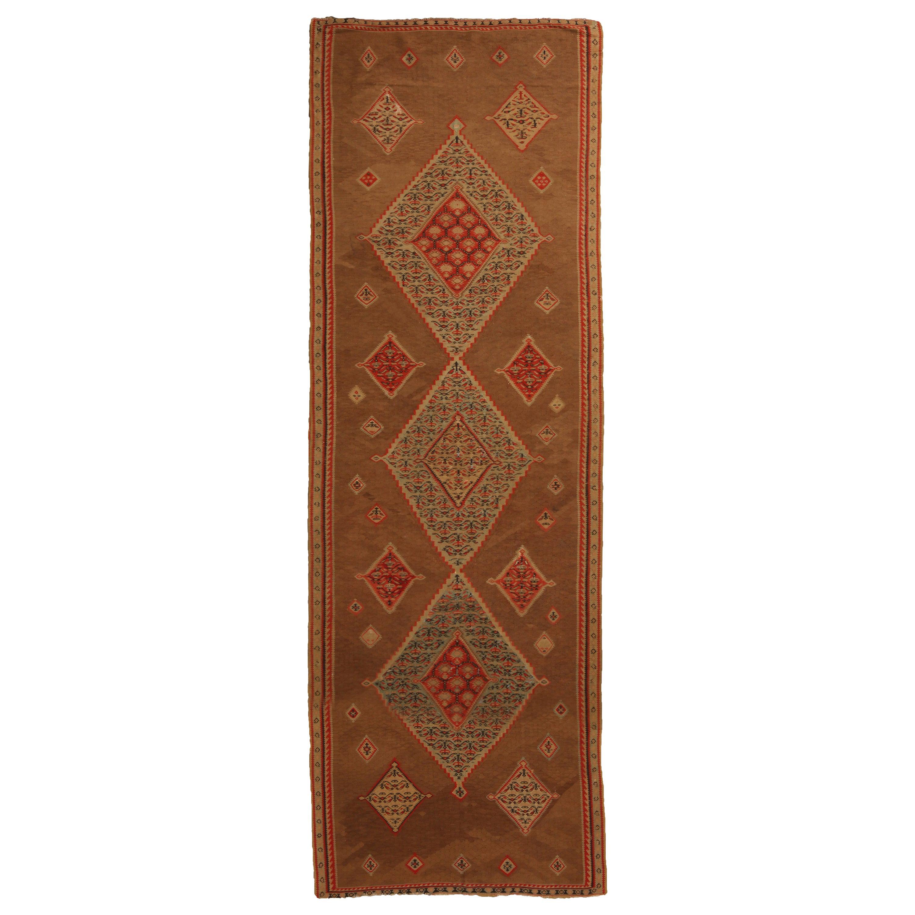 Antique Persian Beige and Red Kilim-Jajim Wool Rug For Sale at 1stDibs
