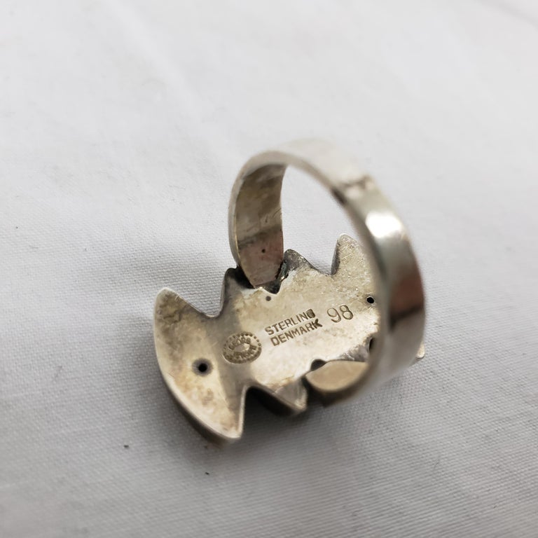 Antique Georg Jensen Ladies Sterling Silver Ring with a Geometric ...