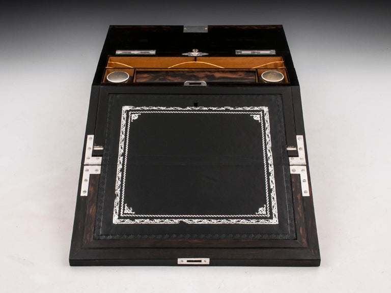 Antique George Betjemann Coromandel Satinwood Silver Writing Box, 19th ...