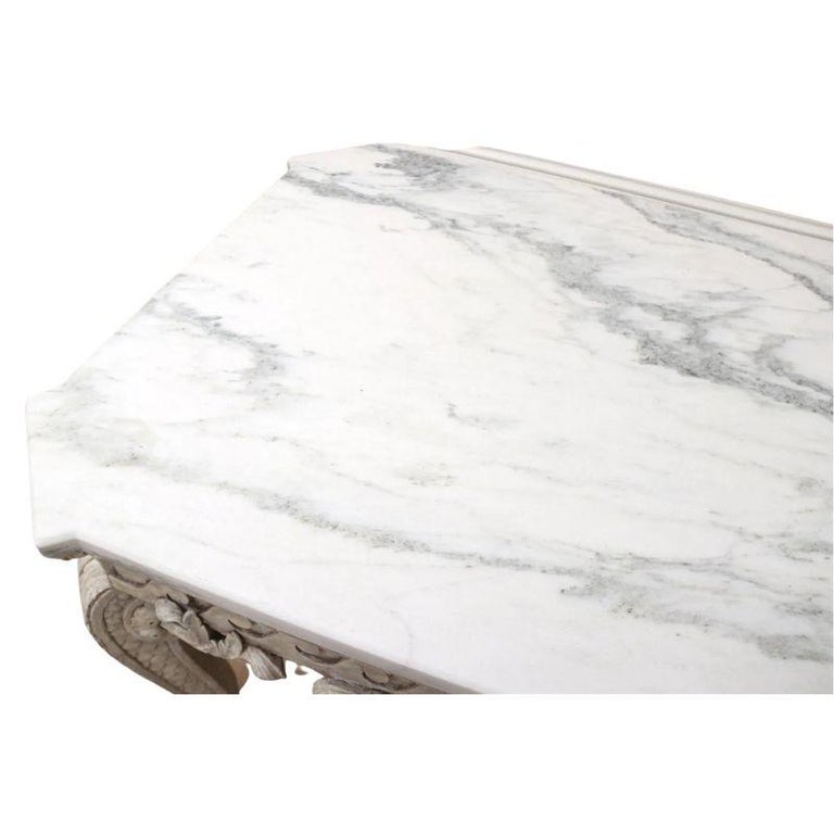 Antique George II Carved Marble Top Console Table For Sale at 1stDibs