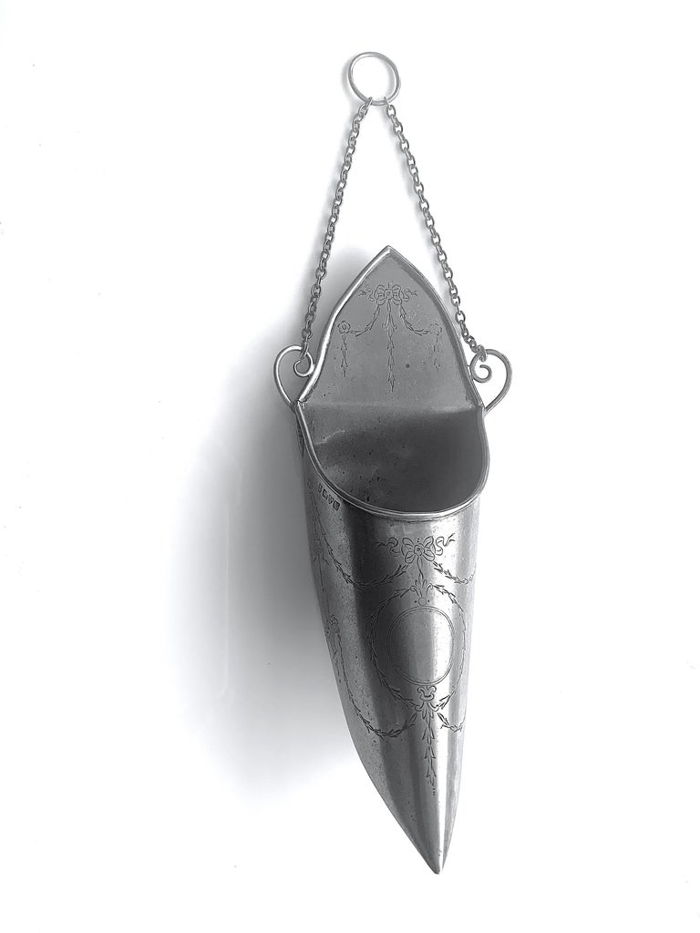 Antique George II Silver Wall Pocket For Sale at 1stDibs