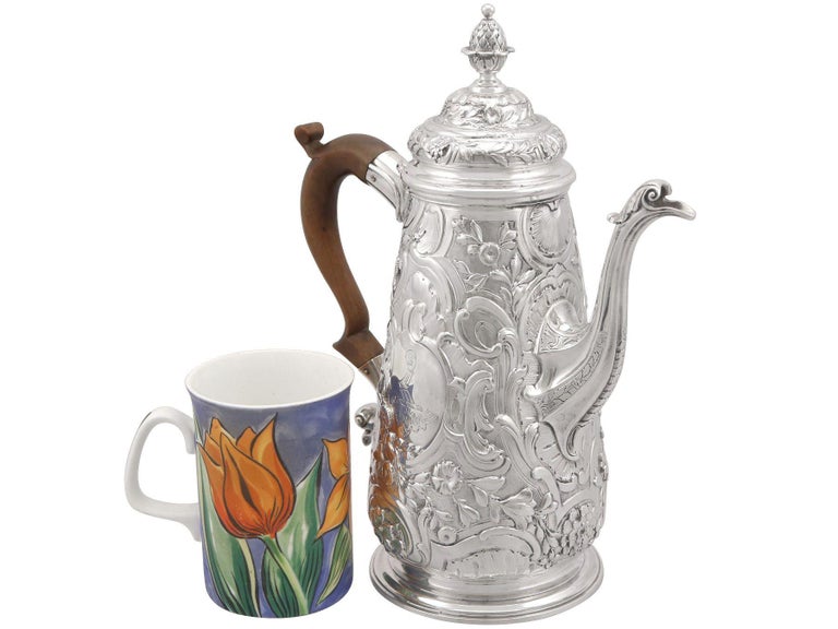 Antique Sterling Silver Coffee Pot 1748 For Sale at 1stDibs