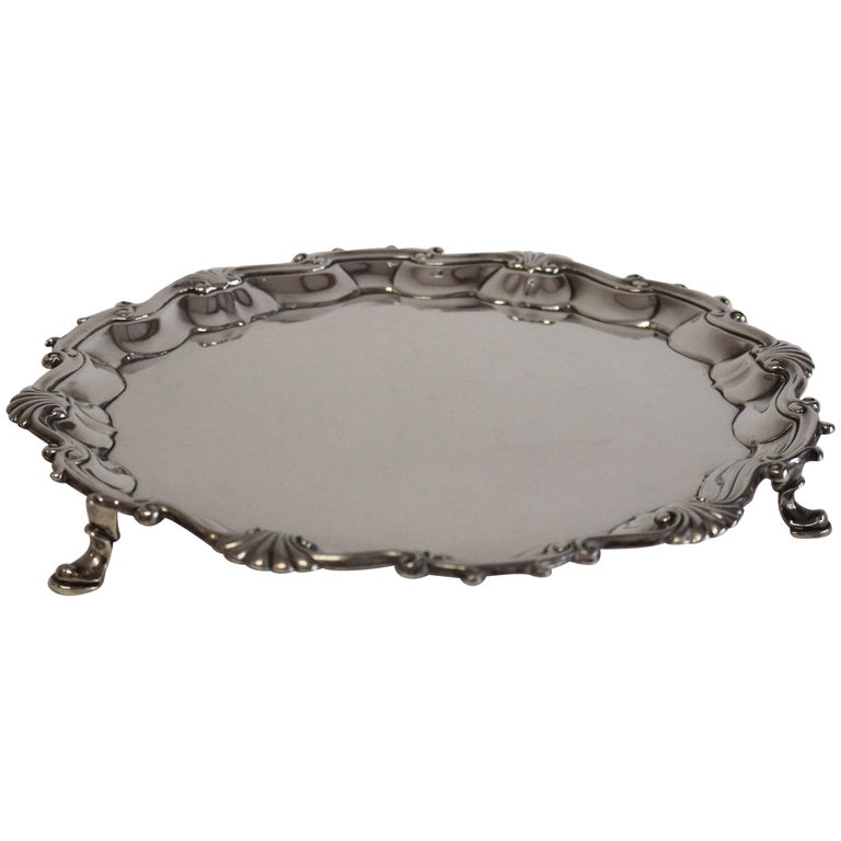 Antique George III Fine Silver Salver Waiter, Horry Family For Sale at ...