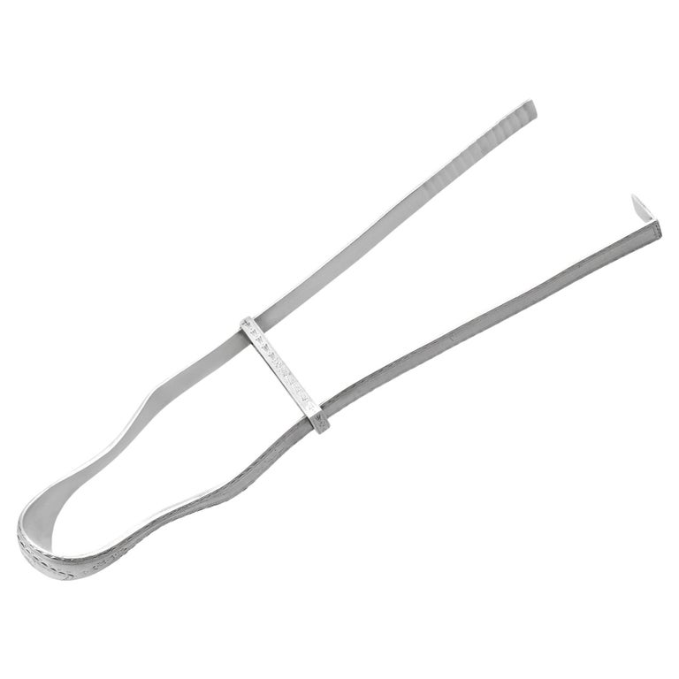 Antique George III Irish Sterling Silver Serving Tongs For Sale at 1stDibs