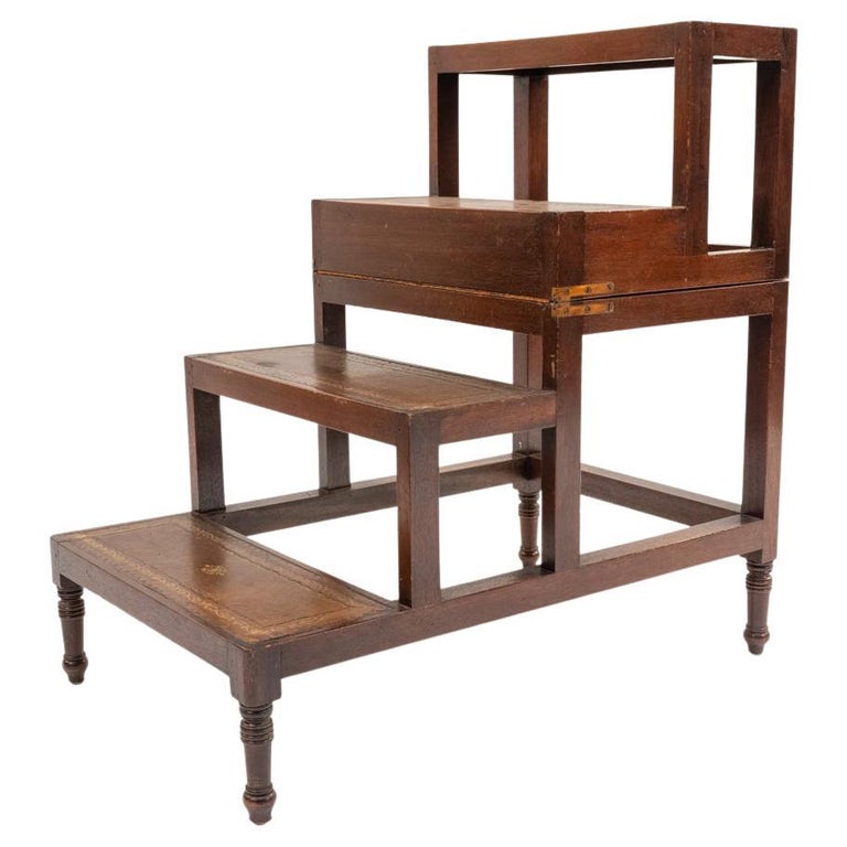 Antique George III Mahogany and Leather Metamorphic Library Step Table ...