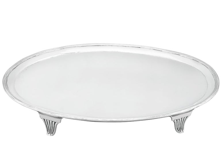 Antique George III Newcastle Sterling Silver Salver For Sale at 1stDibs