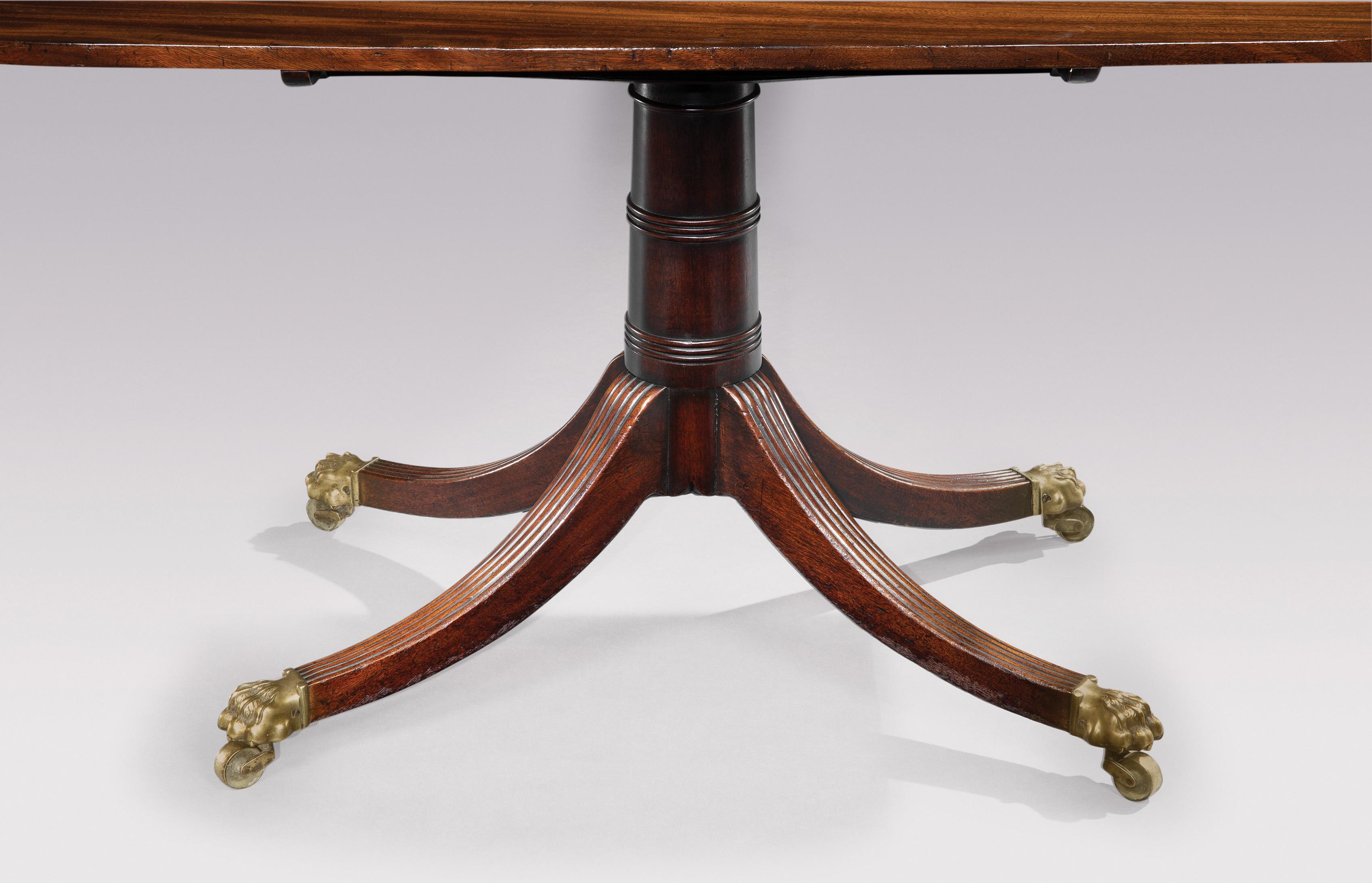 Antique George III Period Mahogany Five Pillar Dining Table For Sale at ...