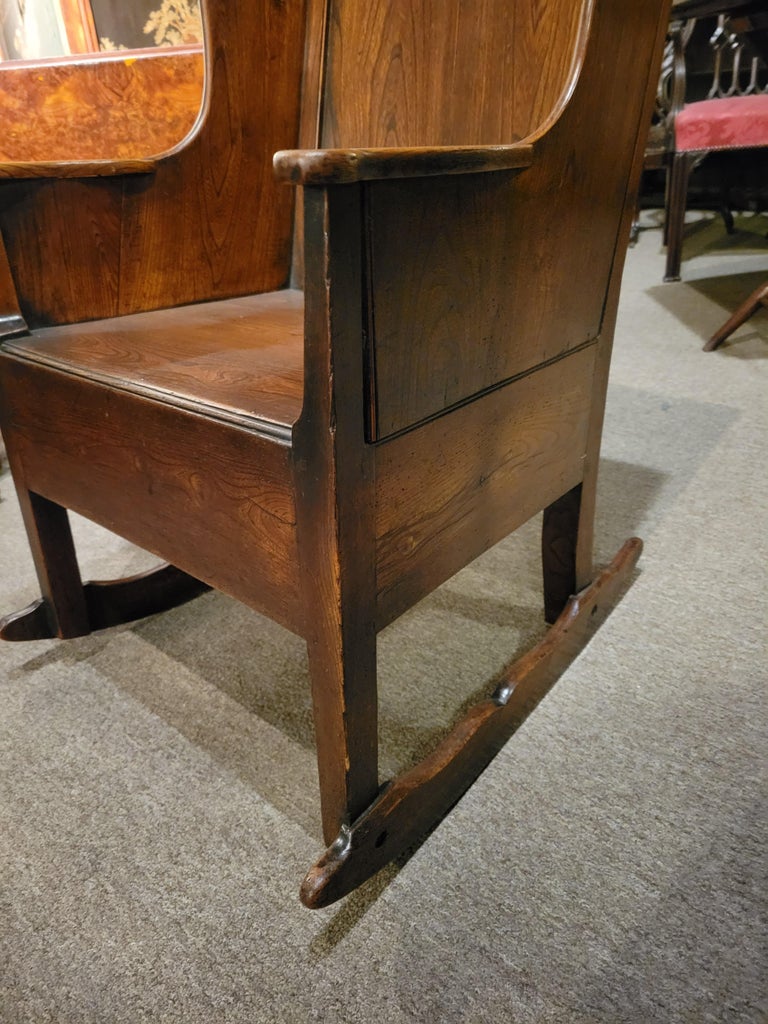 Antique George III Provincial Rocking Wing Chair, circa 1800-1810 For ...