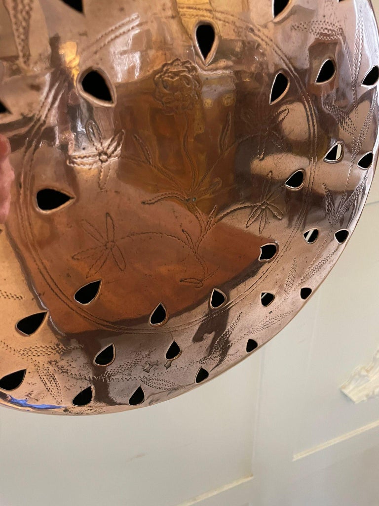 Antique George III Quality Copper Chestnut Roaster For Sale at 1stDibs