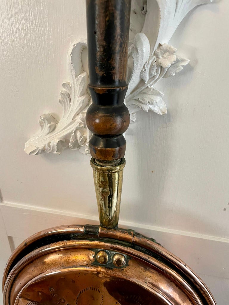 Antique George III Quality Copper Warming Pan For Sale at 1stDibs