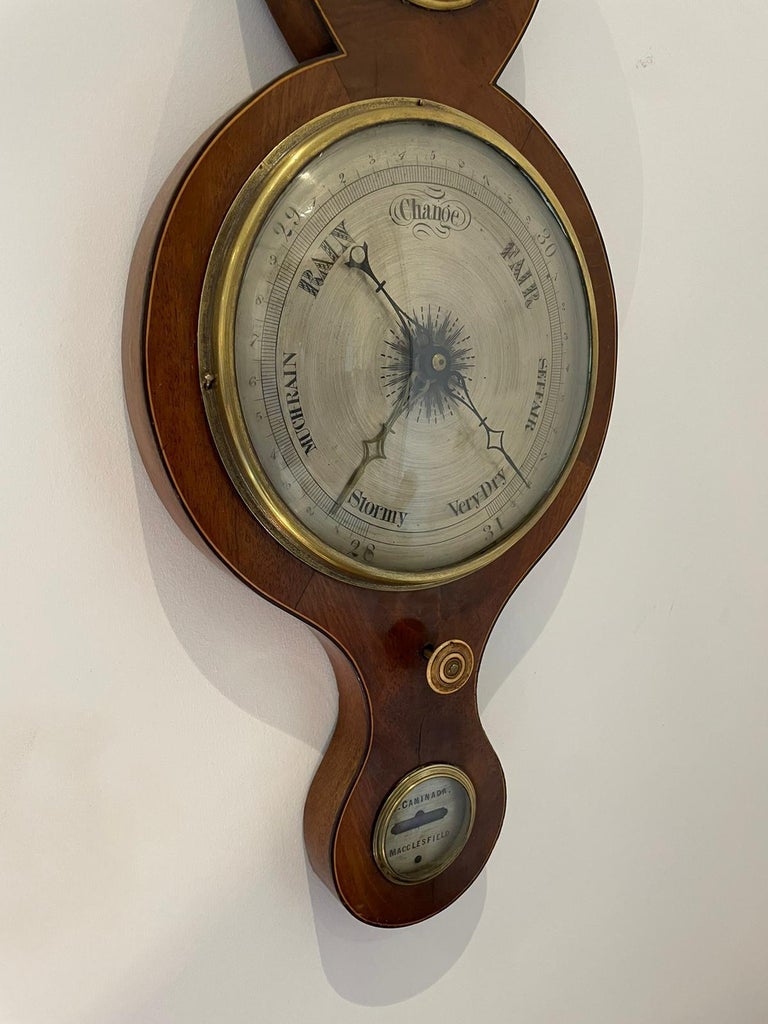 Antique George III Quality Mahogany Banjo Barometer For Sale at 1stDibs