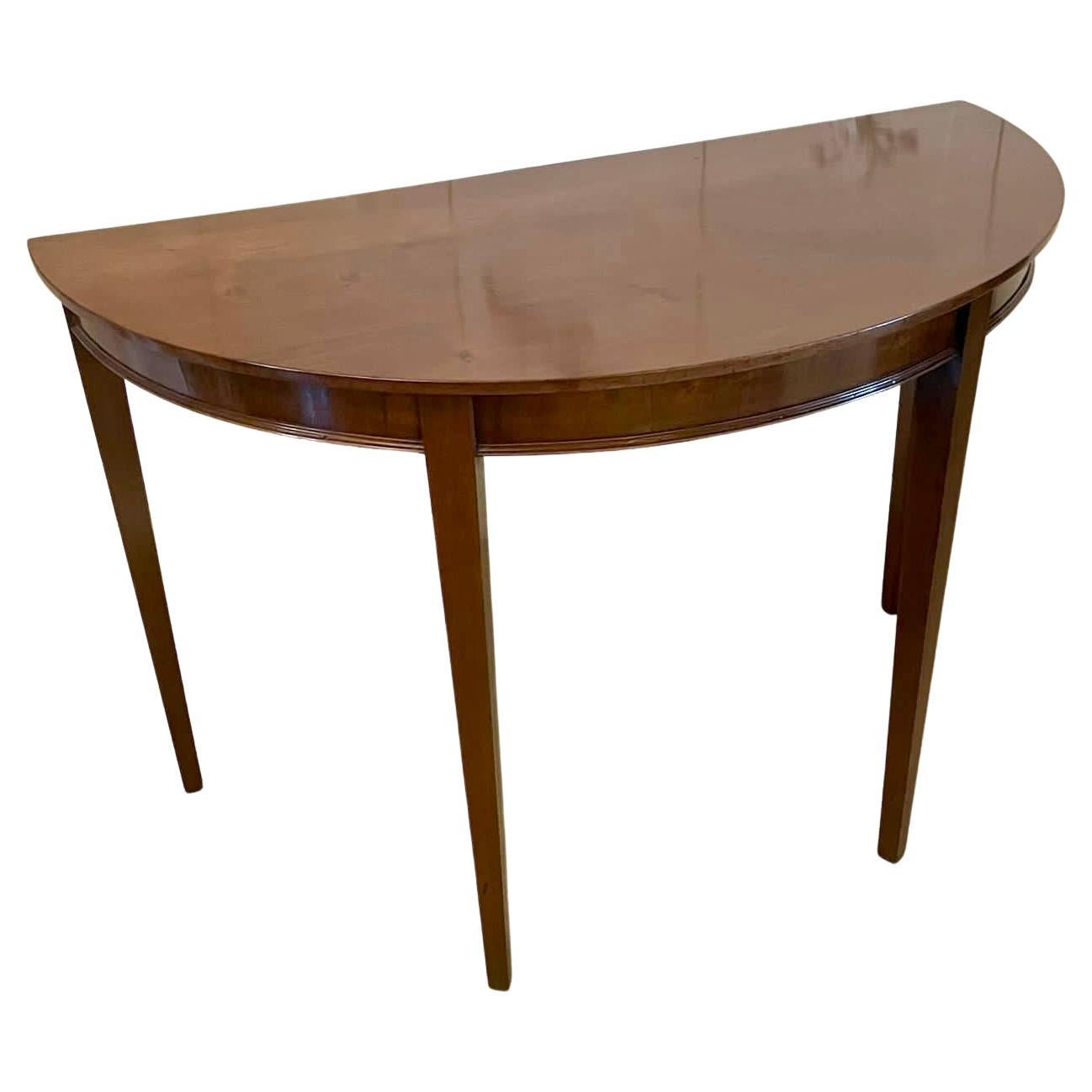 Antique French Folding Demi-lune Console and Round Table in Greige ...